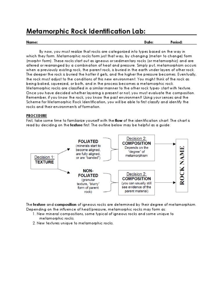 Metamorphic Rock Identification Lab | Download Free PDF | Rock (Geology ...