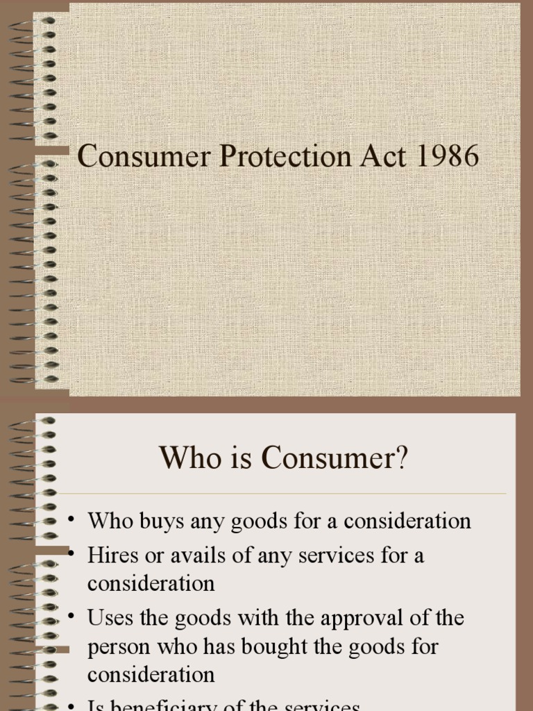 Consumer Protection Act 1986 | PDF