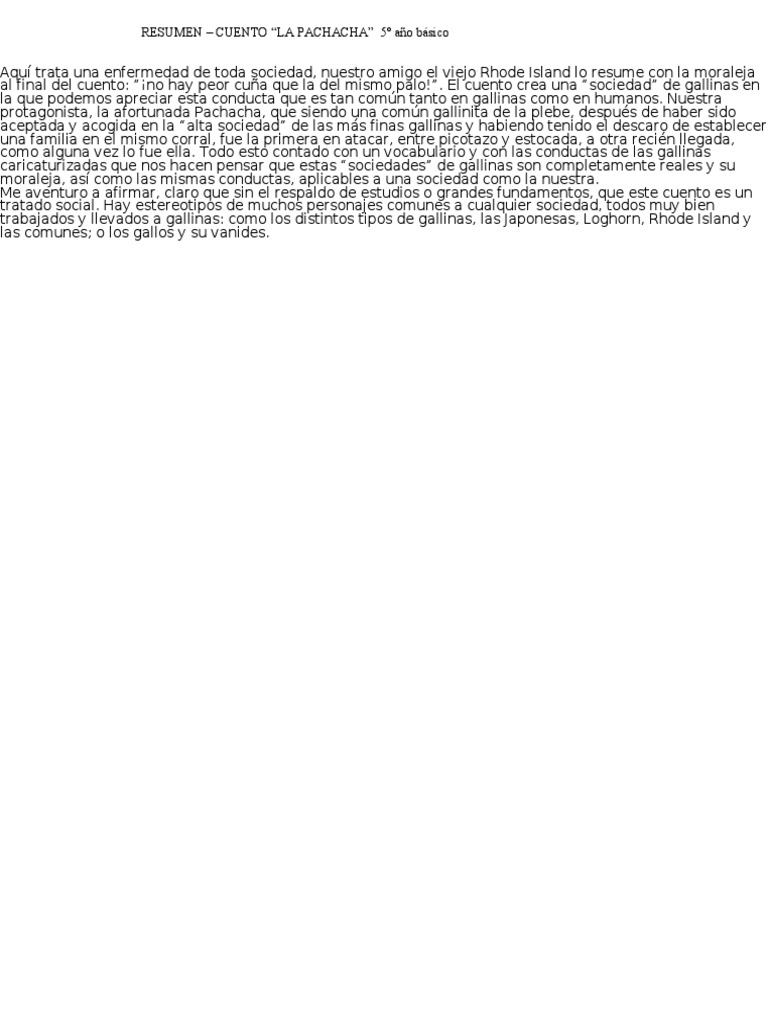 Resumen La Pachacha | PDF | Naturaleza | Science