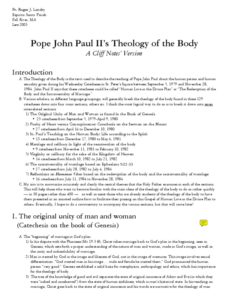 Theology of Body | PDF | Lust | Image Of God