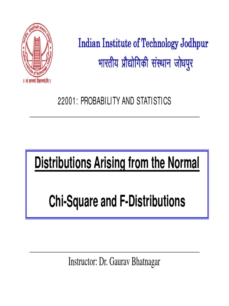 Chi-Square and F Distribution | PDF