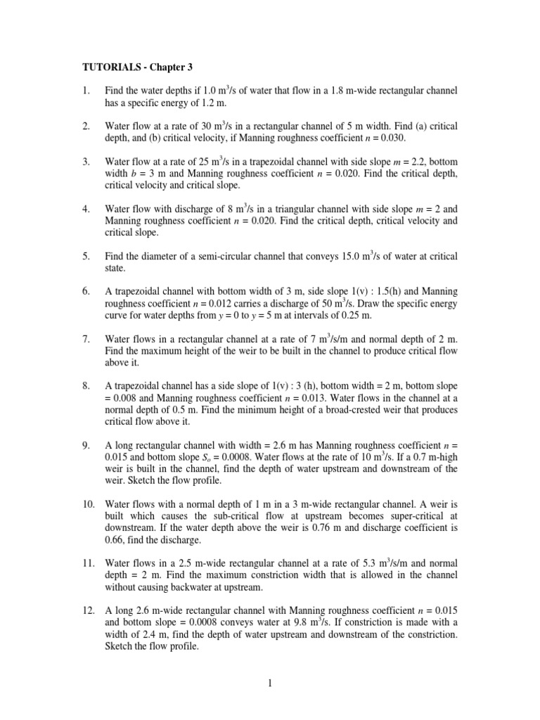 Water Flow Tutorials | PDF | Fluid Dynamics | Mechanical Engineering