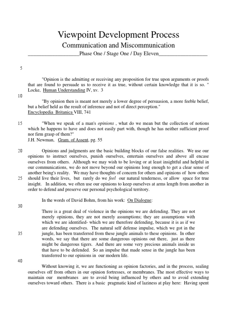 Viewpoint Development Process: Communication and Miscommunication | PDF ...