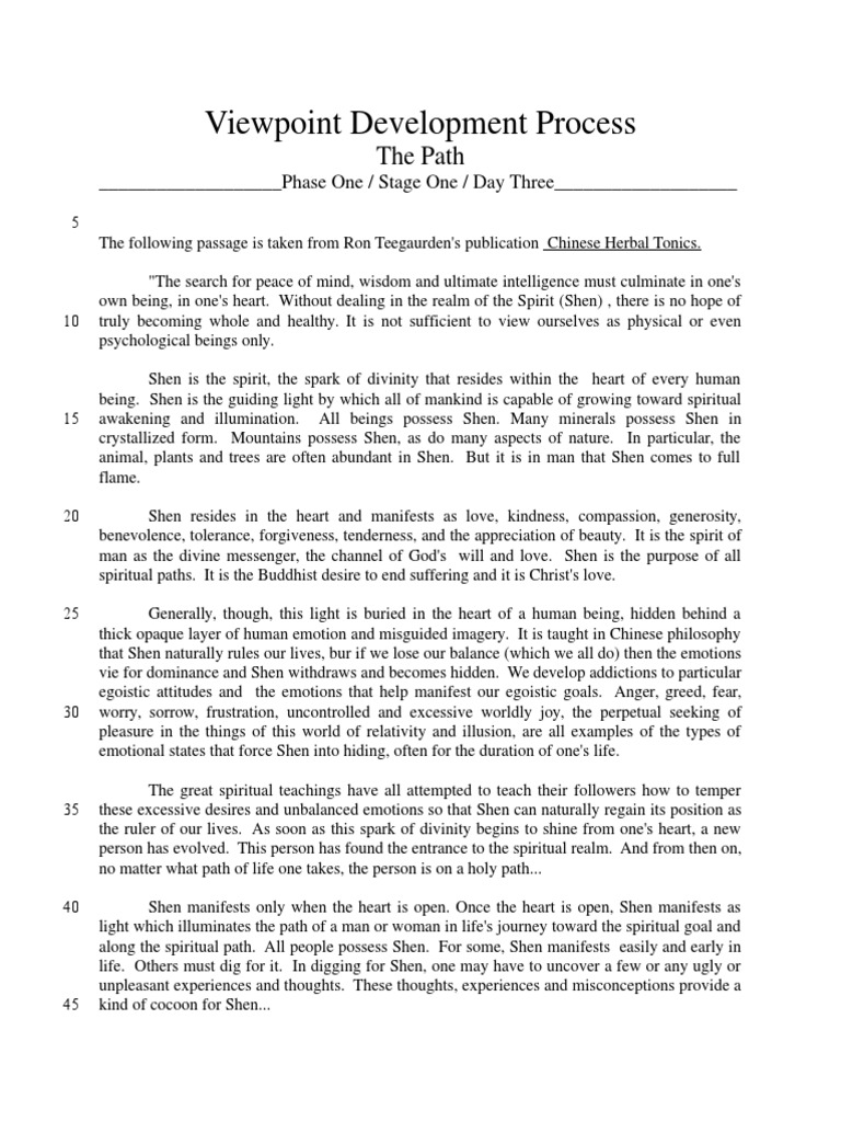 Viewpoint Development Process: The Path | PDF | Love | Spirituality