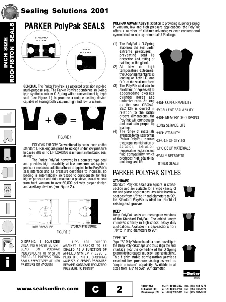 Parker PolyPak Seals Guide | PDF | Materials | Applied And ...