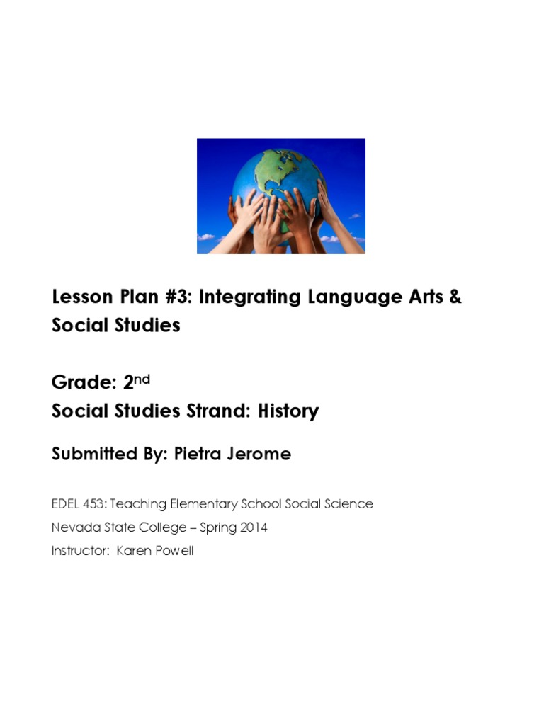 Lesson Plan #3: Integrating Language Arts & Social Studies Grade: 2 ...