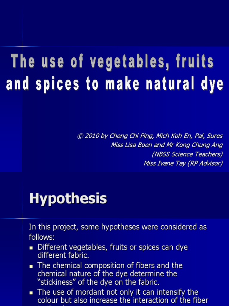 NBSS Final Presentation | PDF | Dye | Textiles