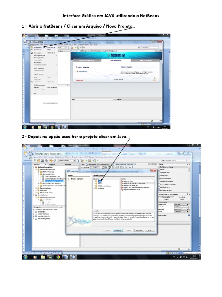 Interface Gráfica em JAVA Utilizando o NetBeans PDF | PDF | Janela ...