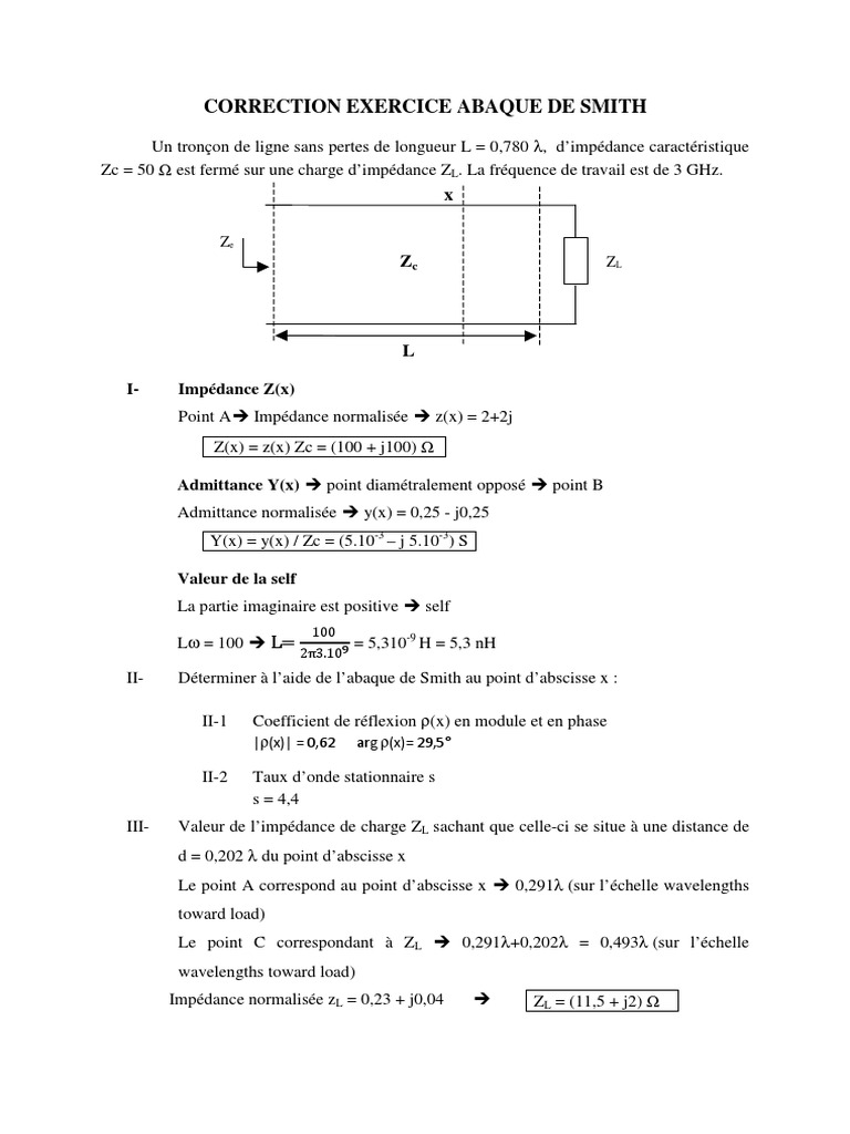 Correction-Exercice Abaque de Smith | PDF