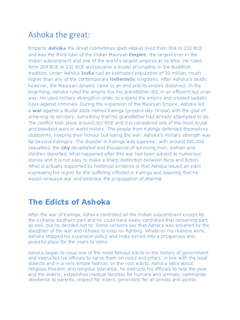 Ashoka The Great | PDF | Ashoka | Religion And Belief
