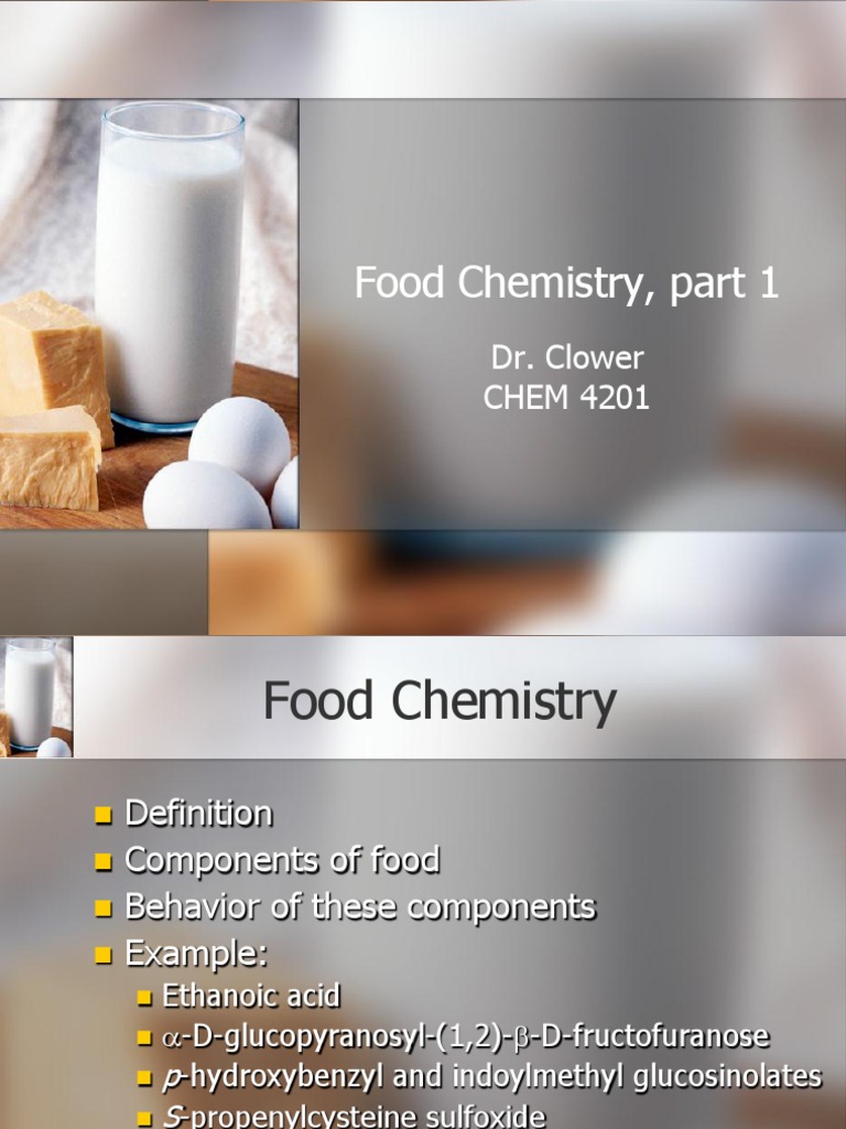 Food Chemistry Part 1 | PDF | Vitamin | Cofactor (Biochemistry)