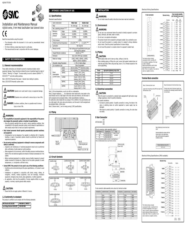 Pneumatic System Safety Guide | PDF | Electrical Connector | Valve