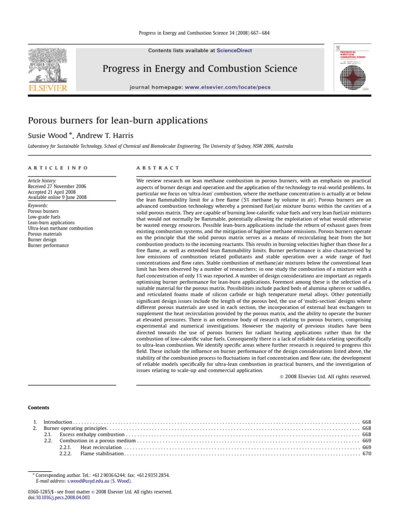 02 - Porous Burners For Lean-Burn Applications | PDF | Combustion | N Ox