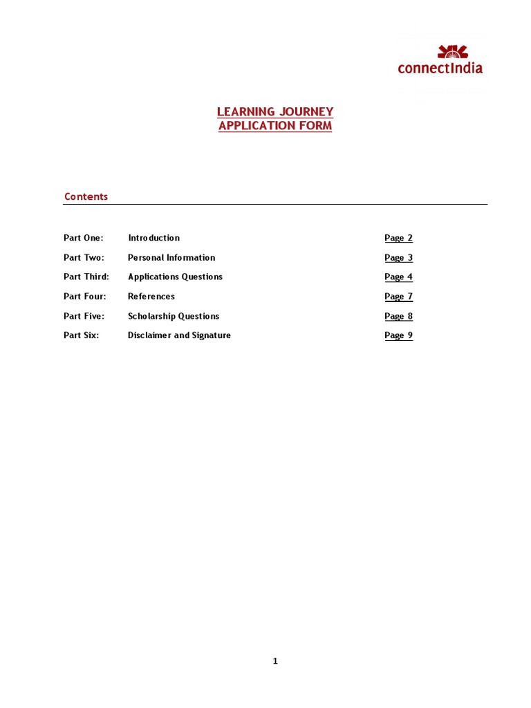 Learning Journey - Application Form - Final | PDF | Motivation ...