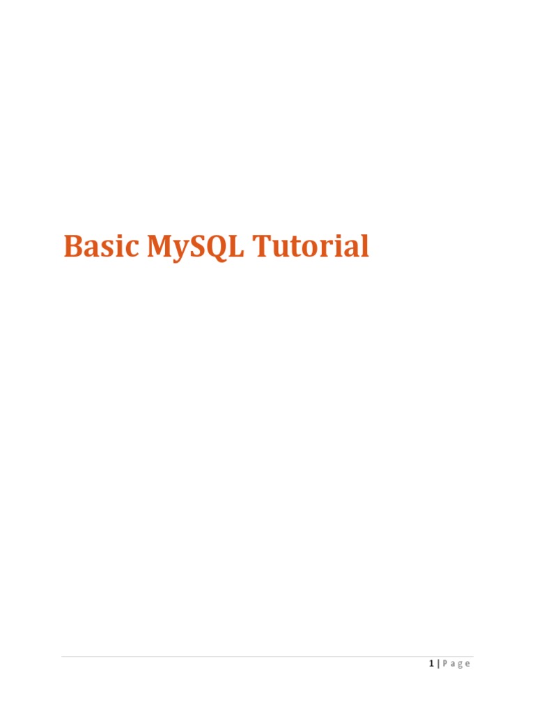 MySQL Tutorial | PDF | Database Index | Databases