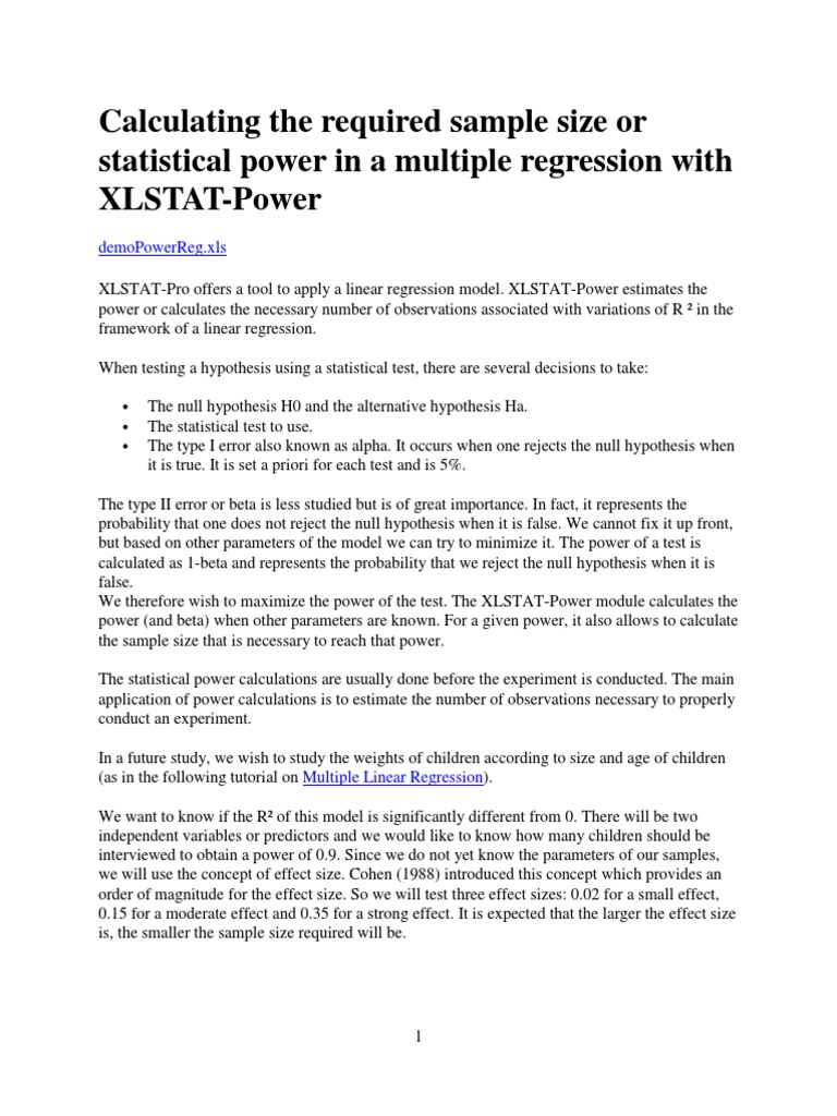80 Calculating The Required Sample Size or Statistical Power in A ...