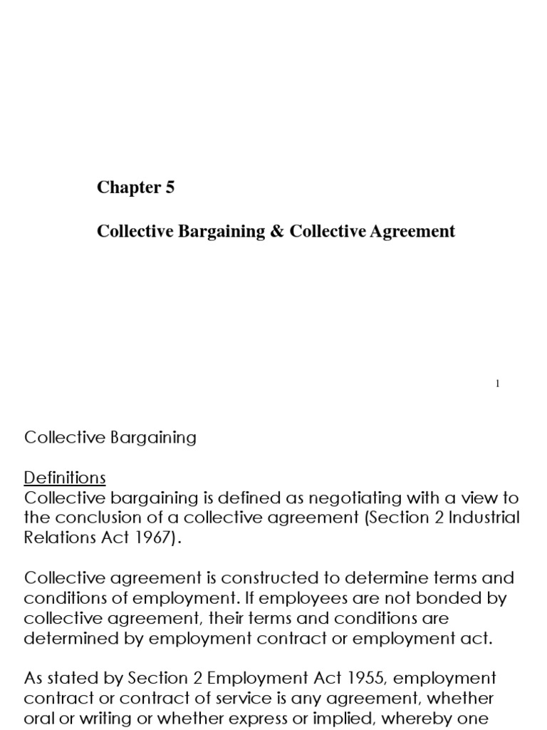 Collective Bargaining & Collective Agreement | PDF | Collective ...