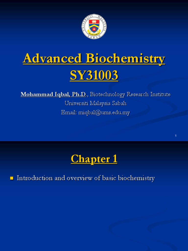 Lecture 1. Advanced Biochemistry. Introduction. | PDF | Nucleic Acids ...