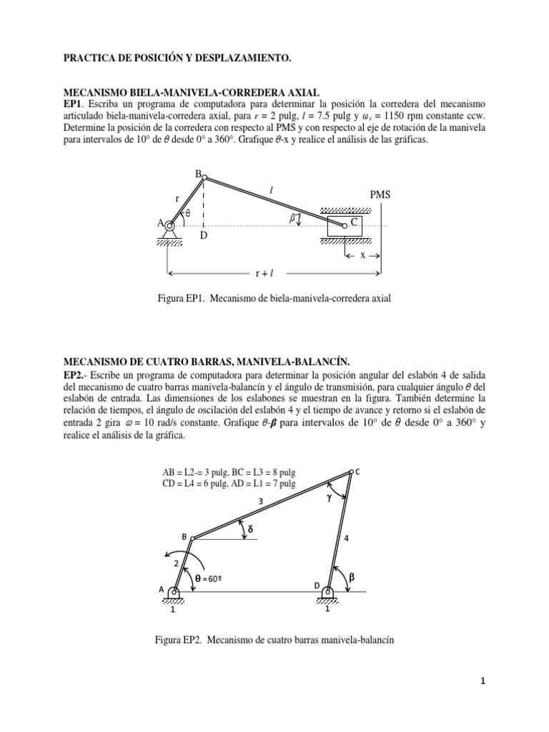 Practica Posición Desplazamiento | PDF | Mecánica | Mecanica clasica
