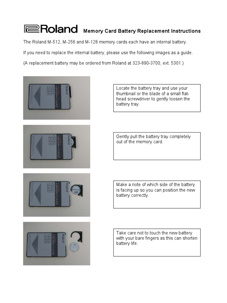 Roland Memory Card Battery Guide | PDF
