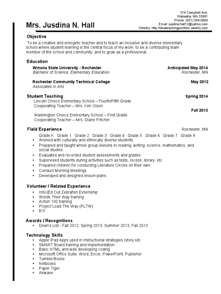 Elementary Education Teaching Portfolio | PDF