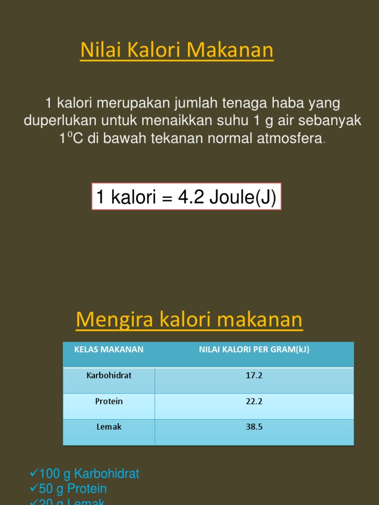 Nilai Kalori Makanan | PDF