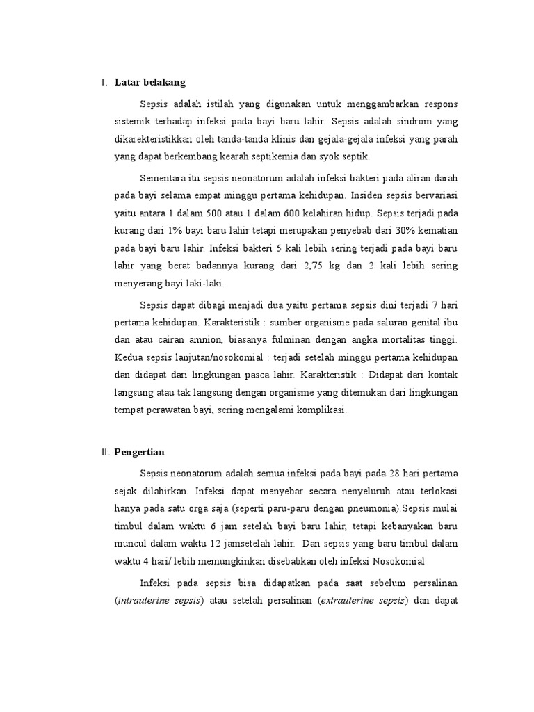 Sepsis Neonatorum: Penyebab dan Gejala | PDF | Kesehatan Holistik
