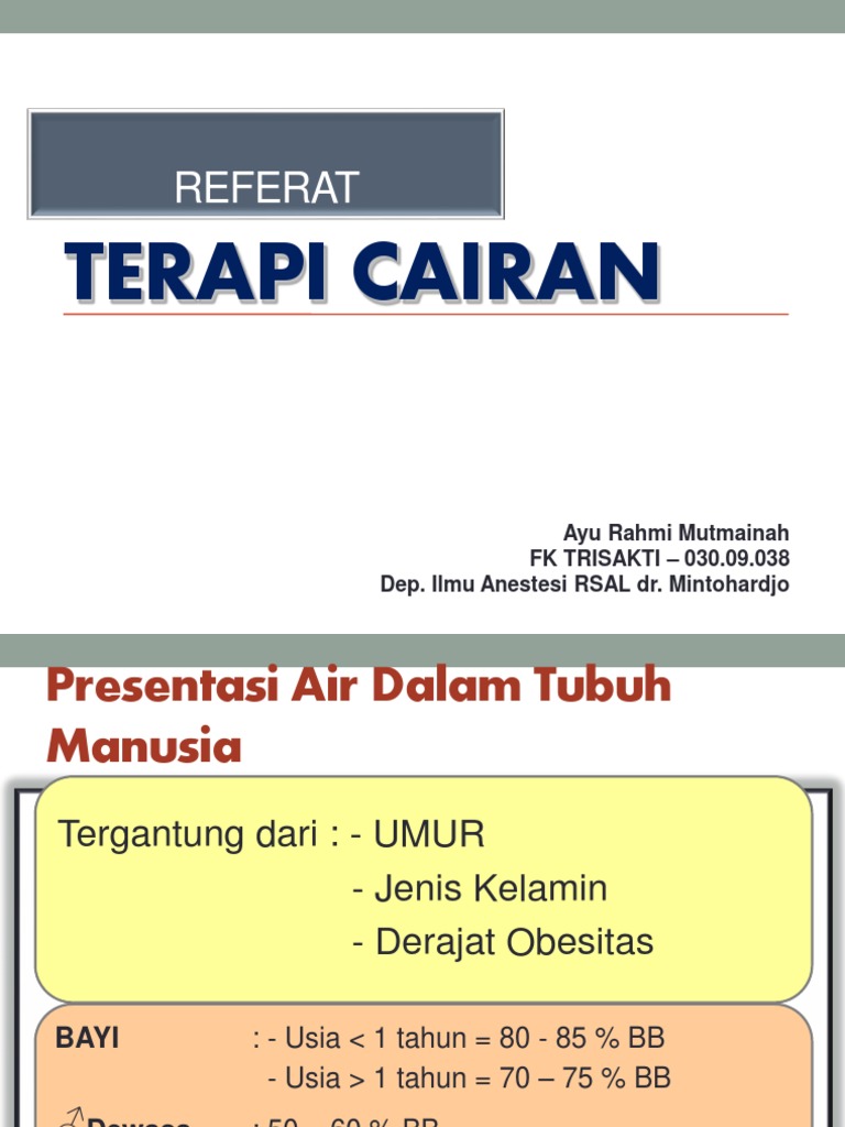 Referat Terapi Cairan | PDF
