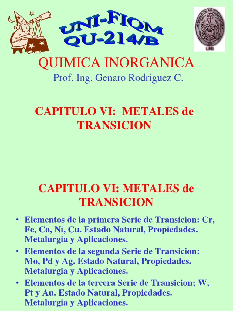 Cap 6 Metales de Transición | PDF | Cobre | Oro