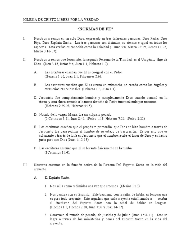 Normas de Fe | PDF | Cristo (título) | Salvación