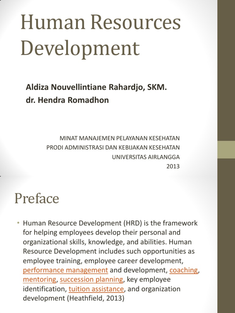 Human Resources Development | PDF | Human Resources | Organization ...