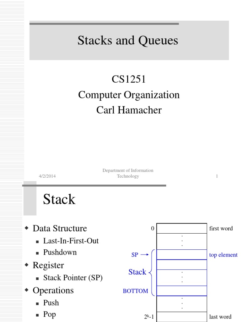 Stacks and Queues | PDF | Instruction Set | Subroutine Stacks and Queues | PDF | Instruction Set | Subroutine