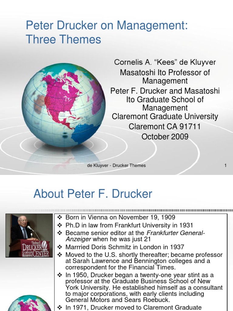 Drucker's Management Themes Explained | PDF | Entrepreneurship | Leadership