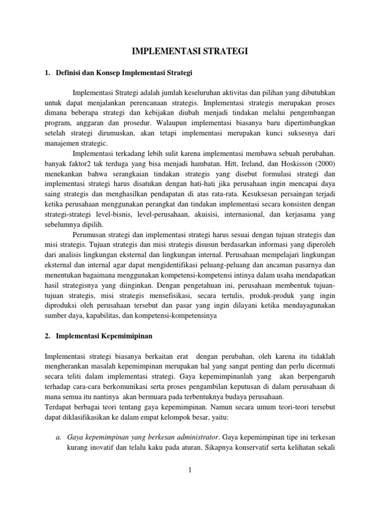Implementasi Strategi | PDF