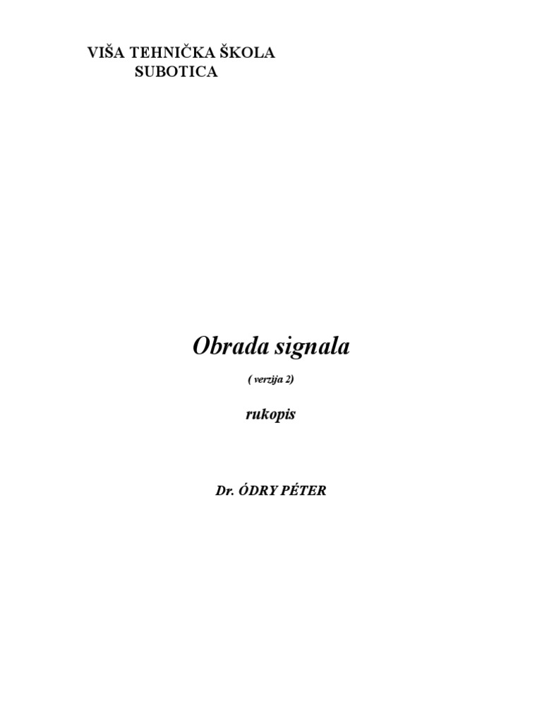 Digitalna Obrada Signala: Uvod i Tehnike | PDF