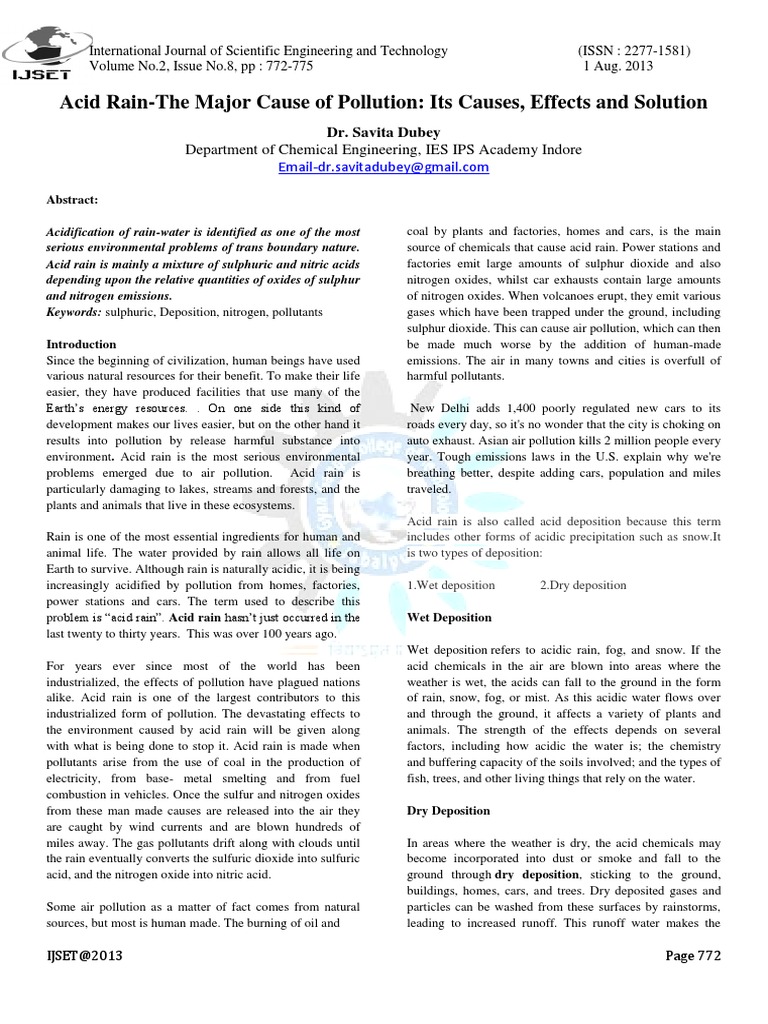Acid Rain - Acid Deposition | PDF | Sulfur Dioxide | Exhaust Gas