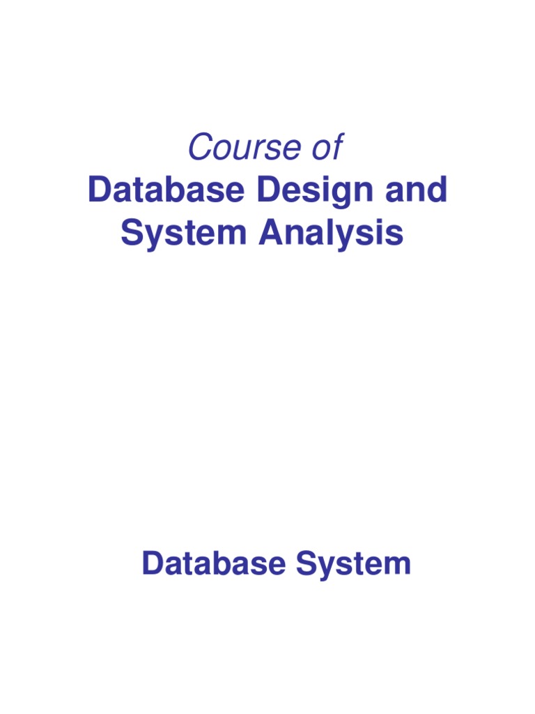 Database Design & System Analysis | PDF | Conceptual Model | Databases