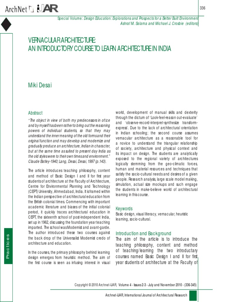 Vernacular Architecture - An Introductory Course To Learn Architecture ...