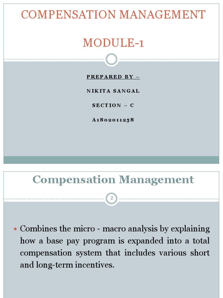 Compensation Management Overview | PDF | Wage | Employment