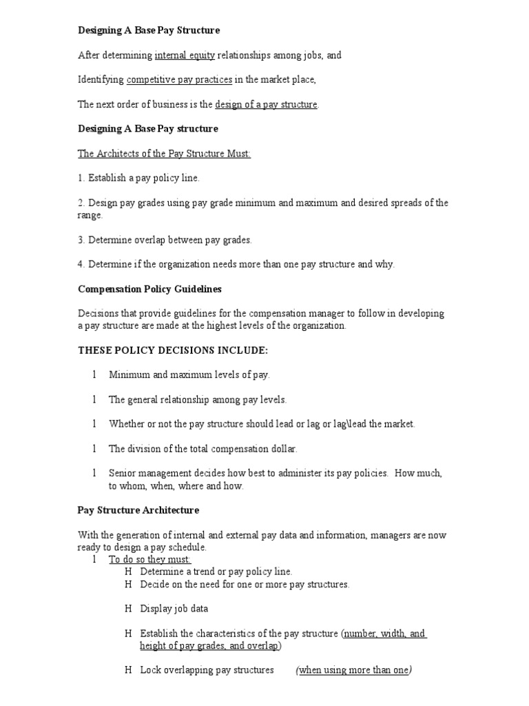 Designing A Base Pay Structure | PDF | Percentage | Employment