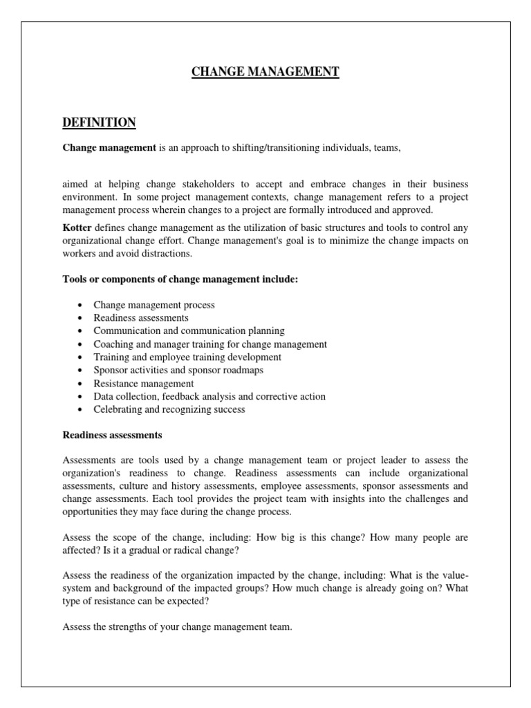 Change Management Notes | PDF | Change Management | Leadership