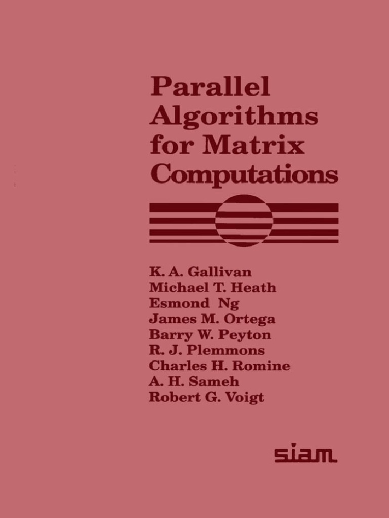 Parallel Algorithms For Matrix Computations Pdf Parallel Computing Central Processing Unit