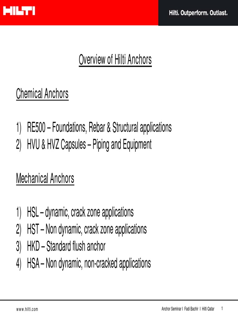 Hilti Anchor Selection | PDF | Epoxy | Concrete