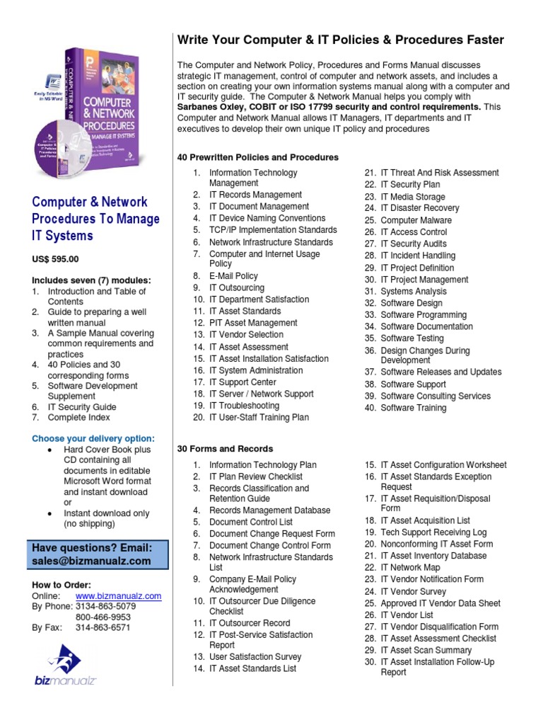 Computer & Network Procedures To Manage IT Systems | PDF | Computer ...