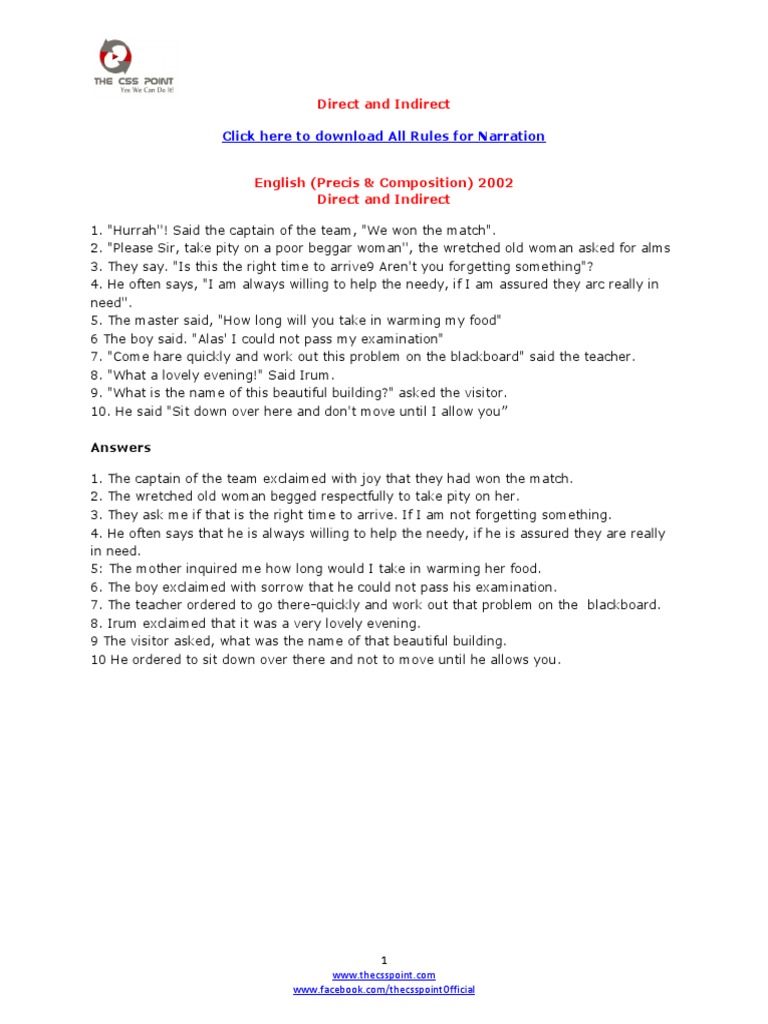 Direct and Indirect Solved | PDF