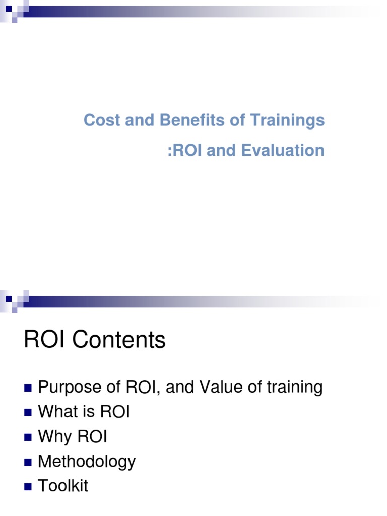 Cost and Benefits of Trainings | PDF | Return On Investment | Employee ...