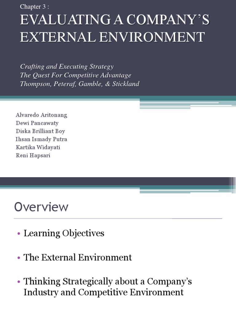 CH 3 - Evaluating Company's External Environment | PDF | Strategic ...