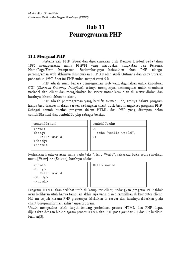Bab 11 - Pemrograman Web | PDF | Komputer | Teknologi & Rekayasa
