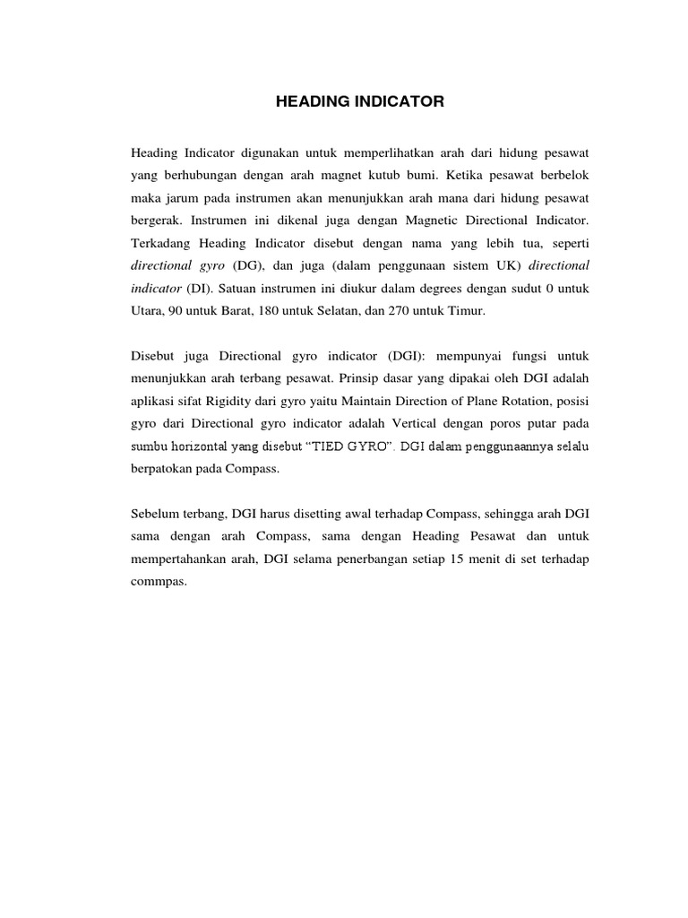 Heading Indicator | PDF | Teknologi & Rekayasa