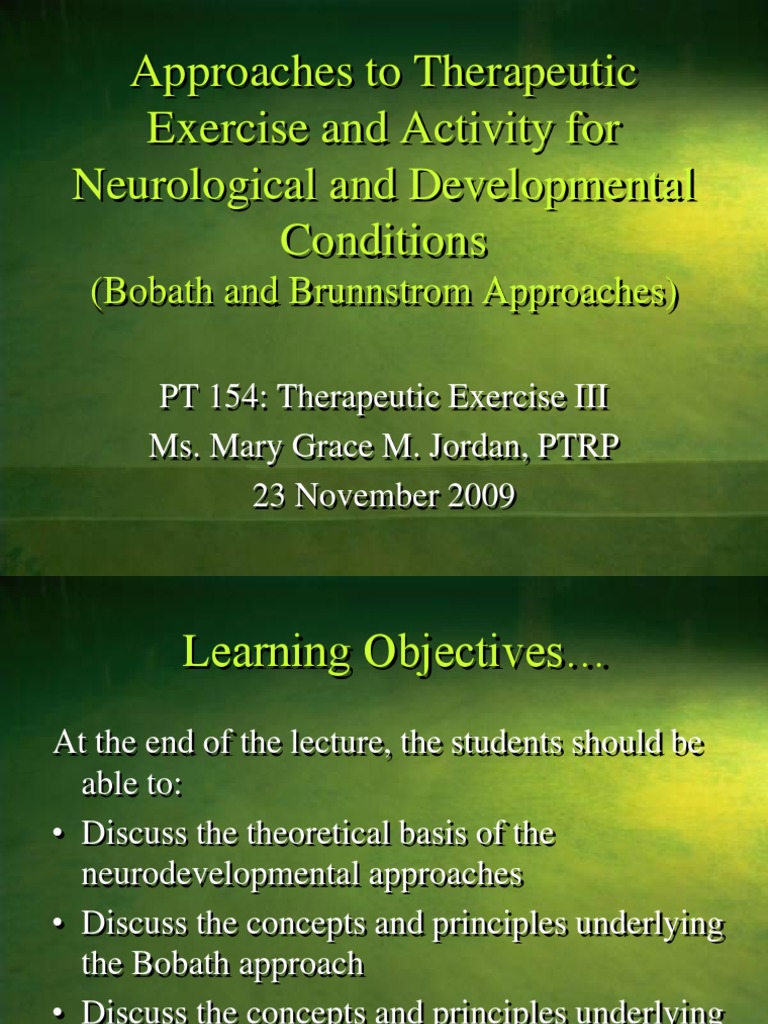 Approaches To Therapeutic Exercise and Activity For Neurological ...